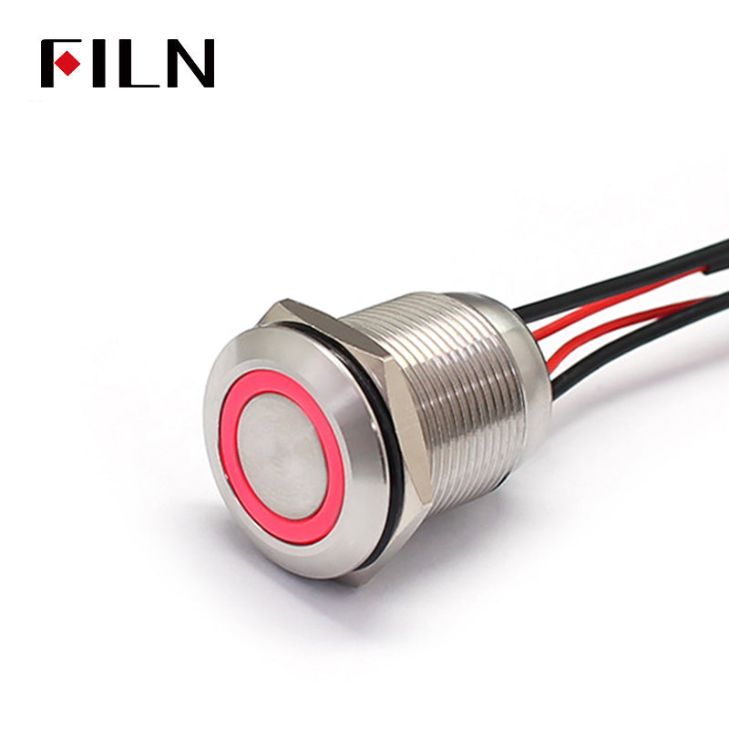 19MM 4 pin 12V 120V 250V high currnet IP67 waterproof illuminated latc – YUEQING YULIN ...
