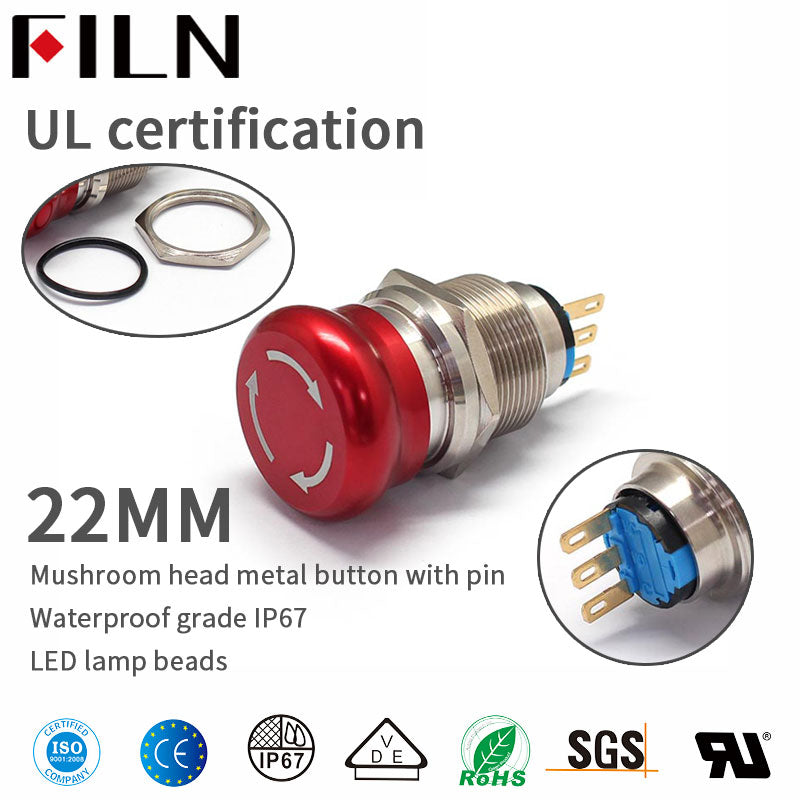 22mm Emergency Stop Button Switch For A Latching Switch - FILN – FILN ...