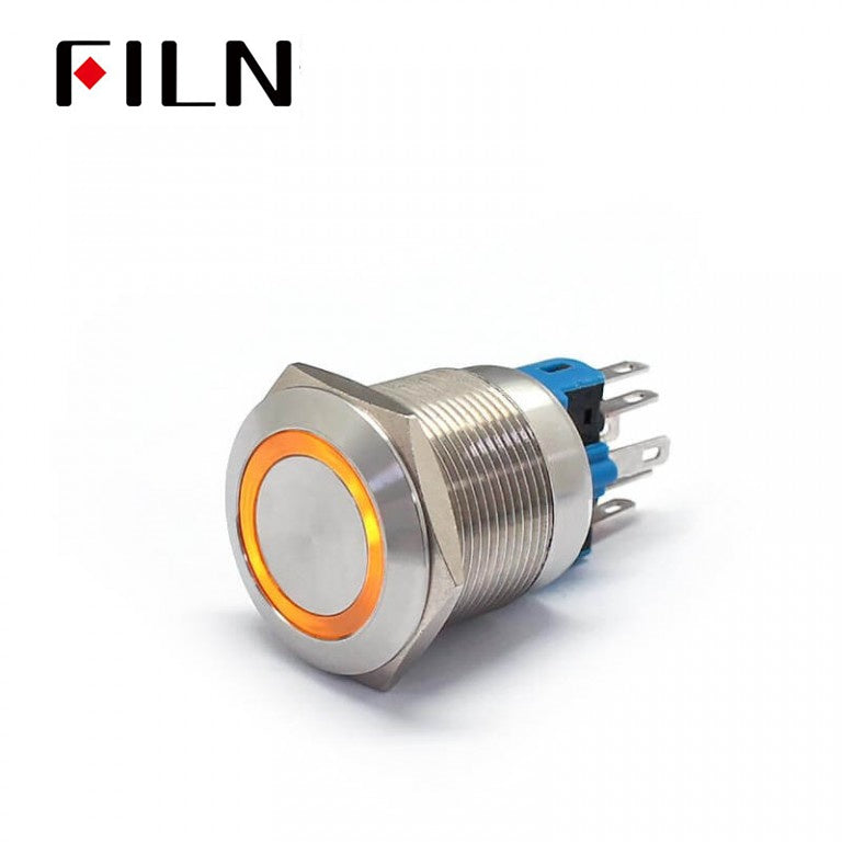 22MM 6PIN 24V Yellow Metal Micro Switch Push Button - FILN – FILN Shopify