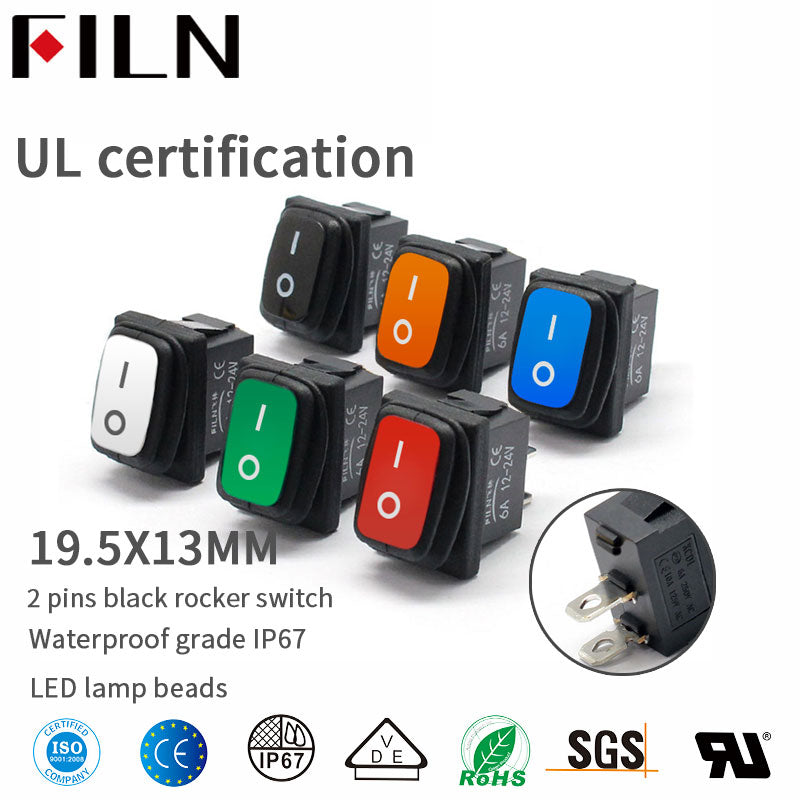 2Pin KCD1-101 Mini Rocker Switch ON OFF Momentary Car Ship - FILN ...