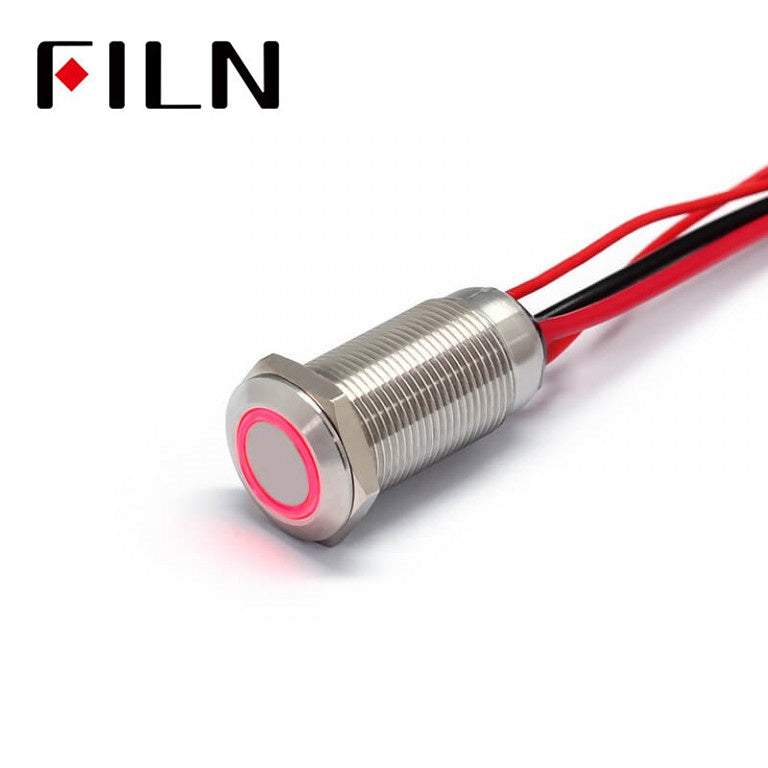 12MM Waterproof Mini LED Illuminated Push Button Switch With Wire ...