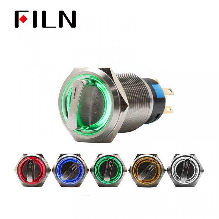 19mm 2 Position 3 Position Selector Rotary Switch Push Button Switch ...