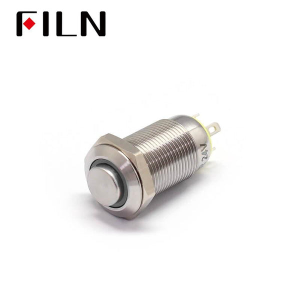 12mm 12V LED Momentary 2 Pins 4 Pins 1NO Latching Brass Nickel Plated ...
